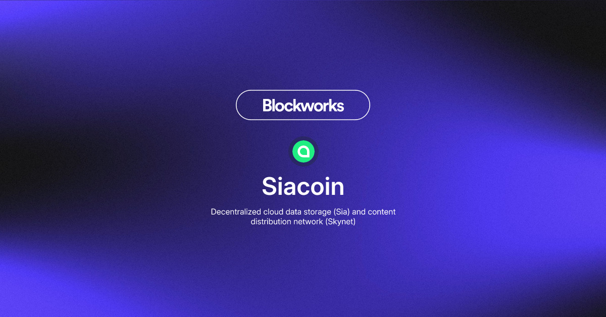 Siacoin | Blockworks Research