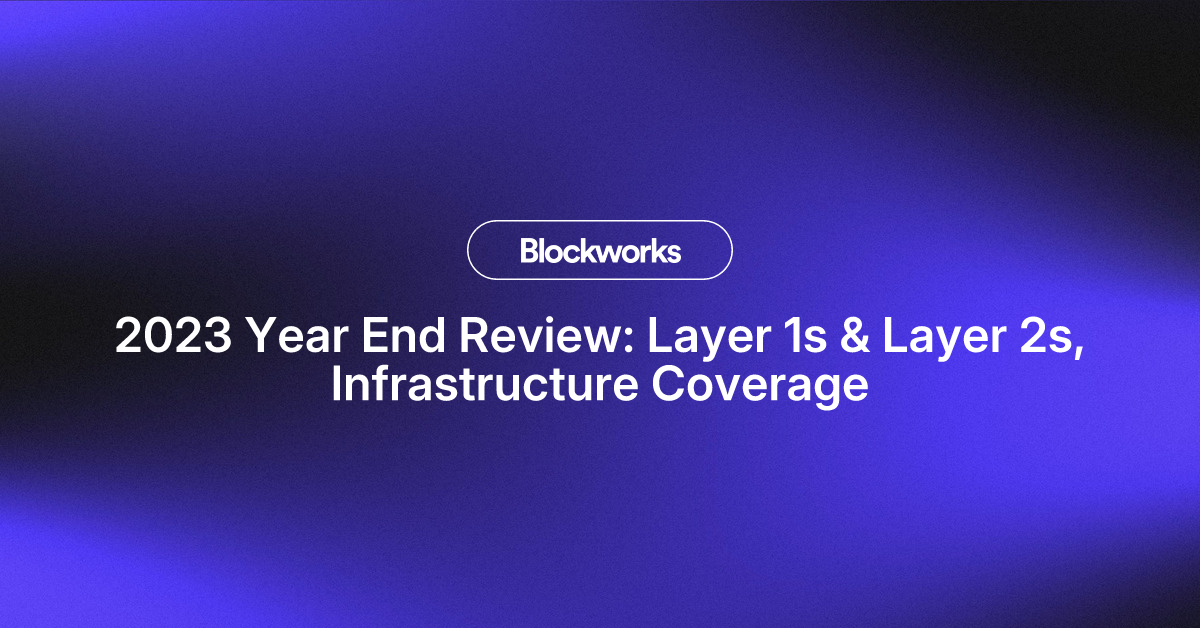 2023 Year End Review: Layer 1s & Layer 2s, Infrastructure Coverage | Blockworks Research